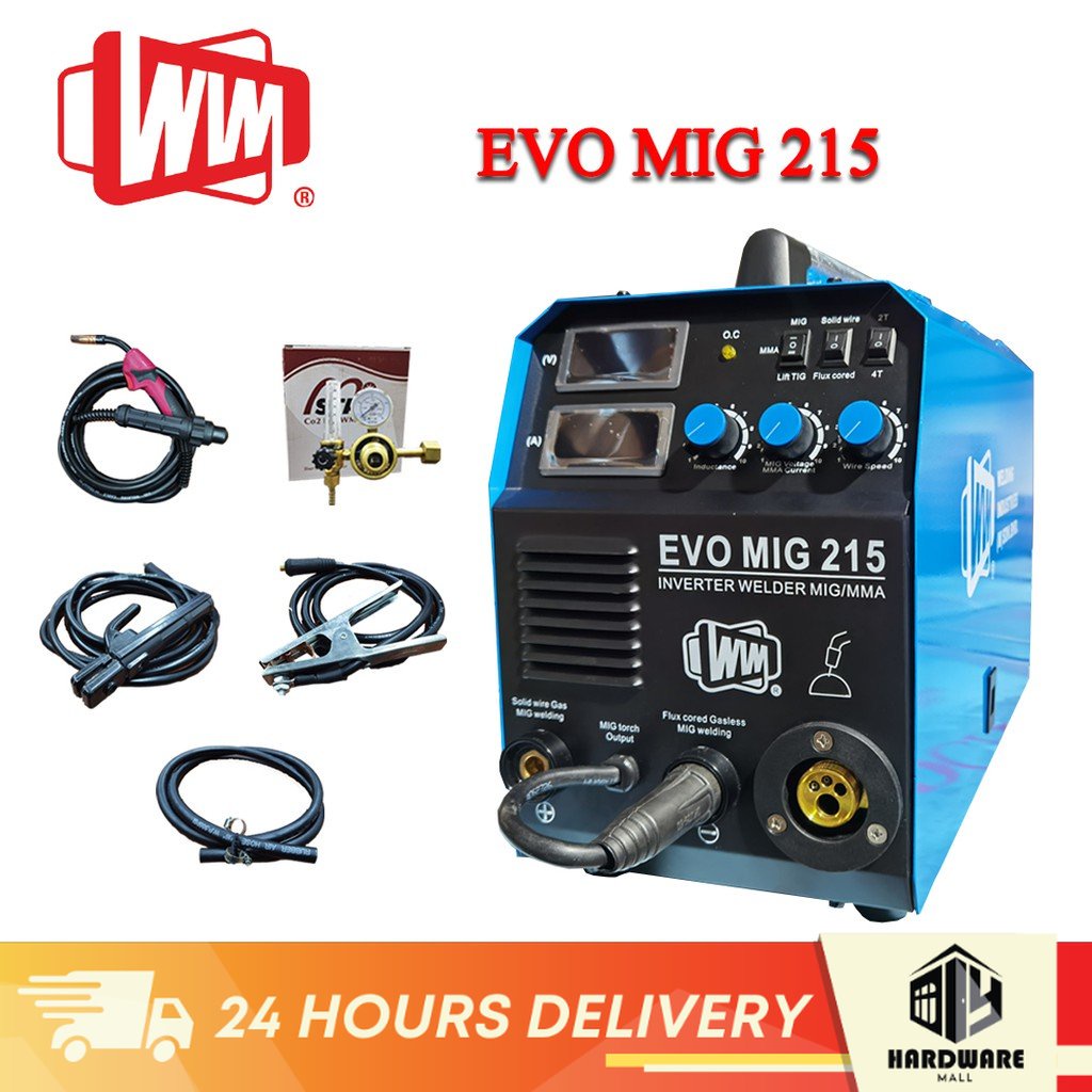 [6 in 1] WIN MIG / MMA 215 Torch & Regulator Weilding Machine Mesin ...
