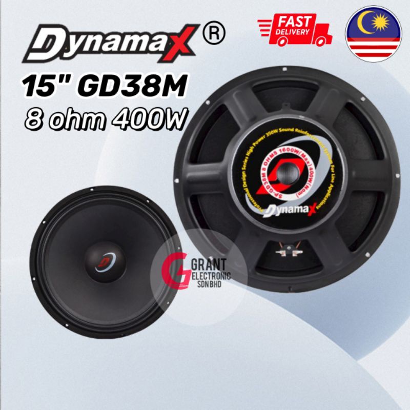 DYNAMAX 15" Woofer Speaker GD38M / GD-38M 15 INCH WOOFER 8 OHM 400W ...