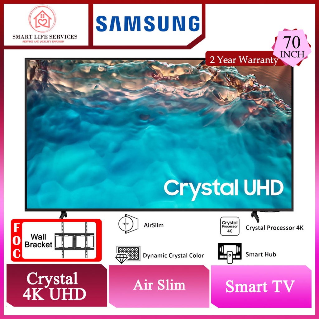 [NEW] Samsung 70''/75''/85'' BU8000/BU8500 Crystal UHD 4K Smart TV (2022) | Shopee Malaysia