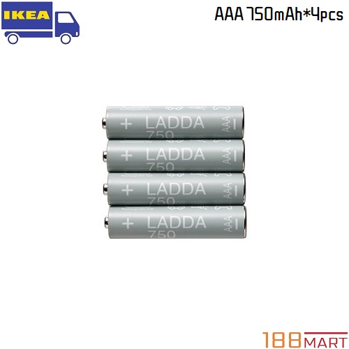 [𝓞𝓻𝓲𝓰𝓲𝓷𝓪𝓵] IKEA LADDA Rechargeable Battery HR03 AAA 1.2V 750mAh 4pcs ...