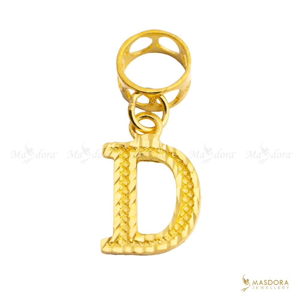 MASDORA 916 Gold Charms Charm Emas ~ Alphabet D (EMAS 916/22K) | Shopee ...