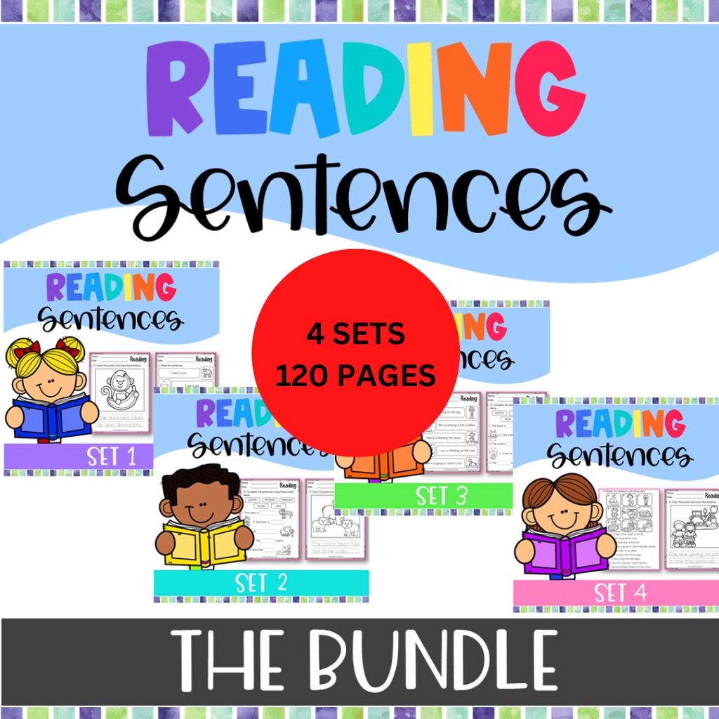 (PDF) kids worksheet reading sentence 4 sets 120 pages SOFTCOPY ...