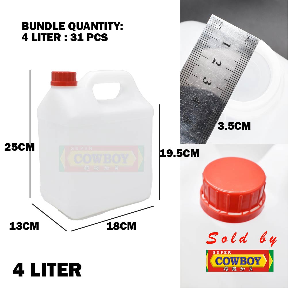 Tong Air Jerry Can HDPE Water Container 1L 2L 3L 4L 5L Can Tong Drum Tong Air Botol Bekas Air ...