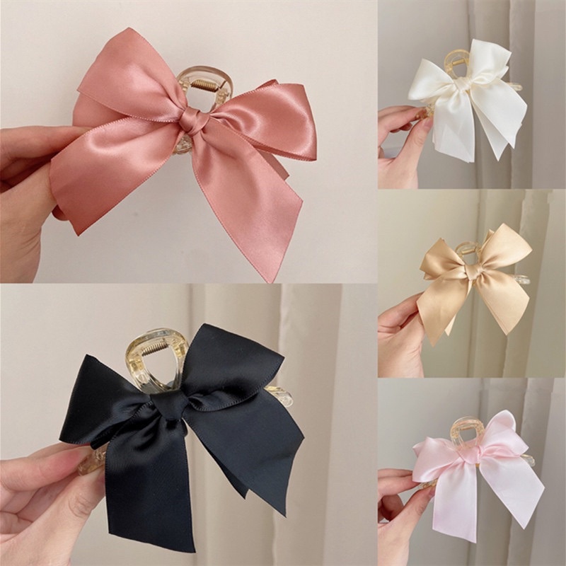 Silk Ribbon hair clip hair claw hai pin sempit rambut princess clips ...