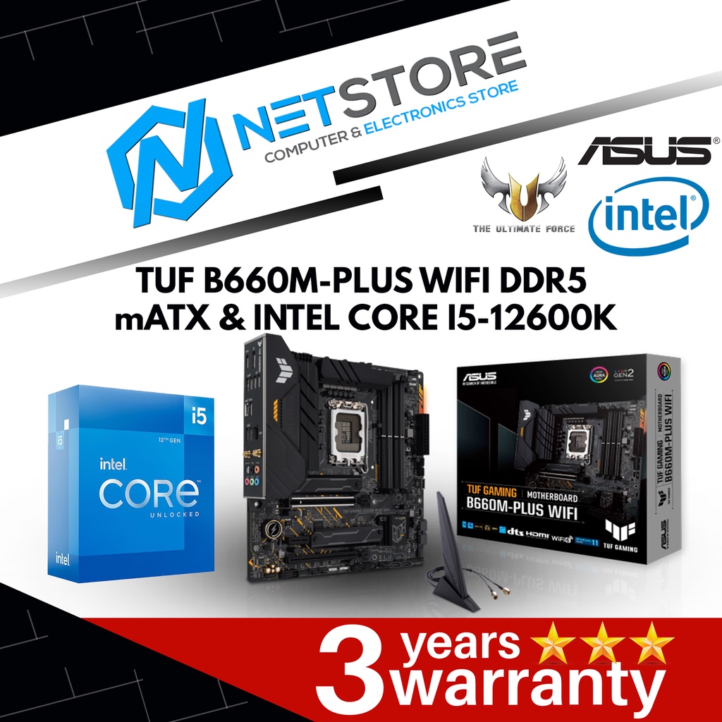 PWP ASUS TUF GAMING B660M-PLUS WIFI DDR5 & CORE I5-12600K PROCESSOR | Shopee Malaysia