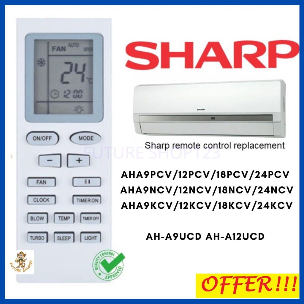Sharp air cond remote control AHA9PCV/12PCV/18PCV/24PCV, NCV, KCV AH ...