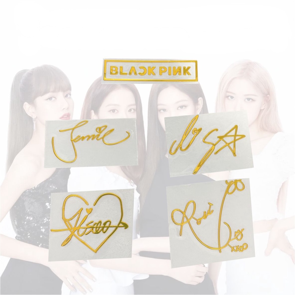 Metal sticker adhesive blackpink lisa rose jennie jisoo signature ...