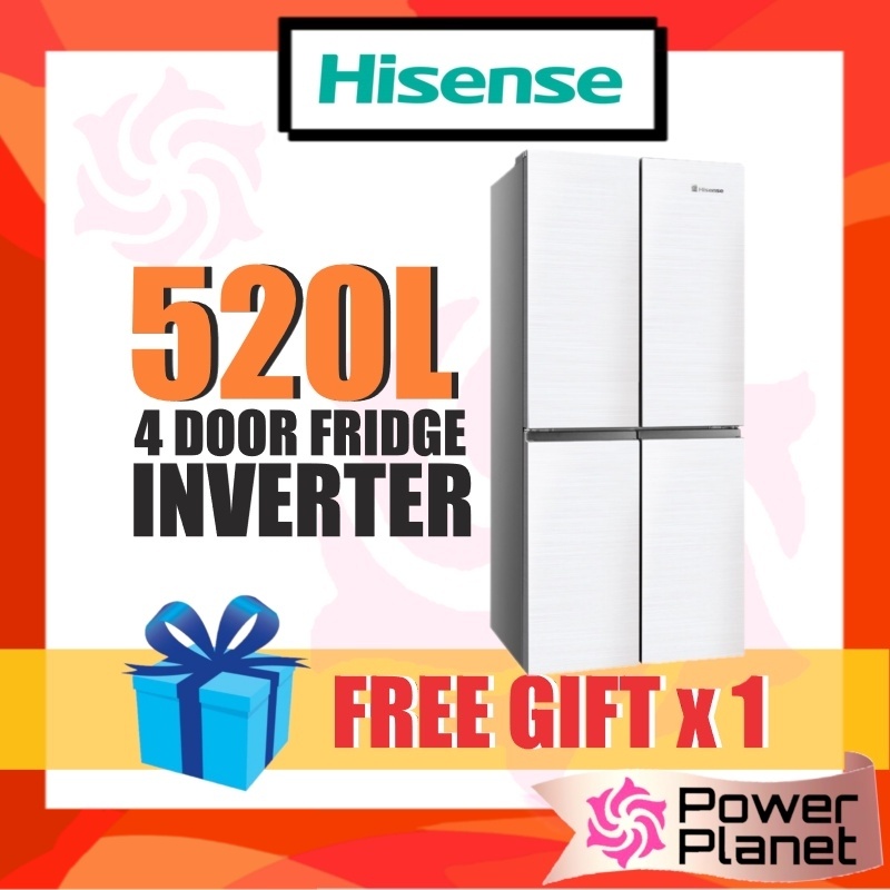[FREE GIFT] Hisense Fridge 520L 4 Door Inverter WHITE Refrigerator ...