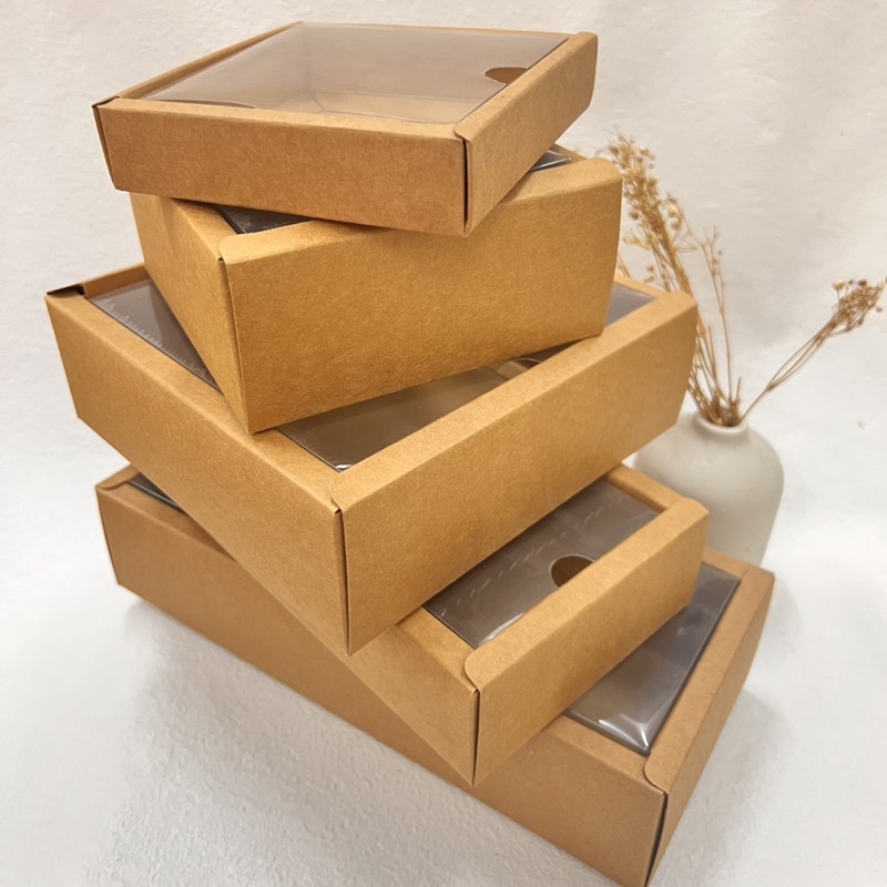 Kraft Paper Gift Box / White Colour Gift Box with PVC transparent cover ...