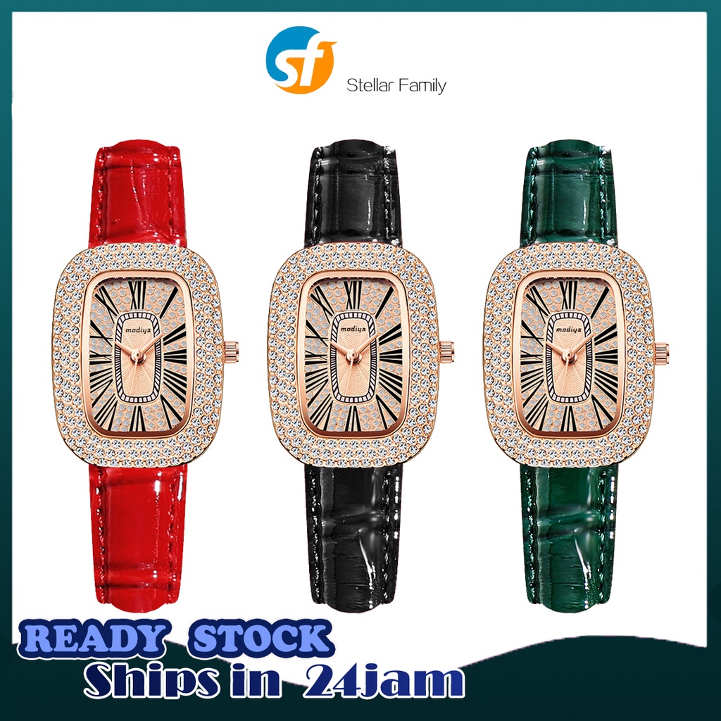Modiya Women's Watch Fashion Rhinestone Dial Analog Quartz Jam Tangan ...