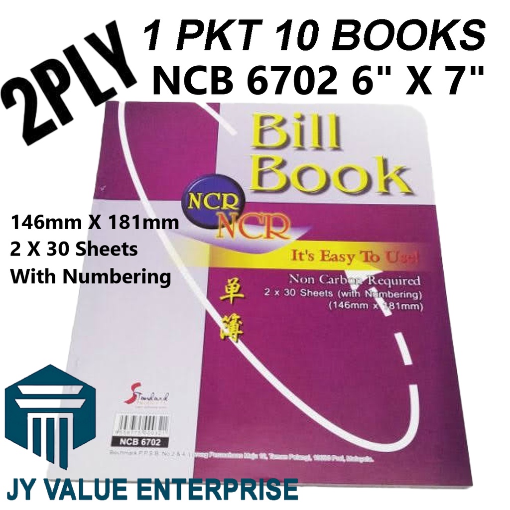 6"x7" NCR Invoice Bill Book with Numbering (10 BOOK) | Shopee Malaysia