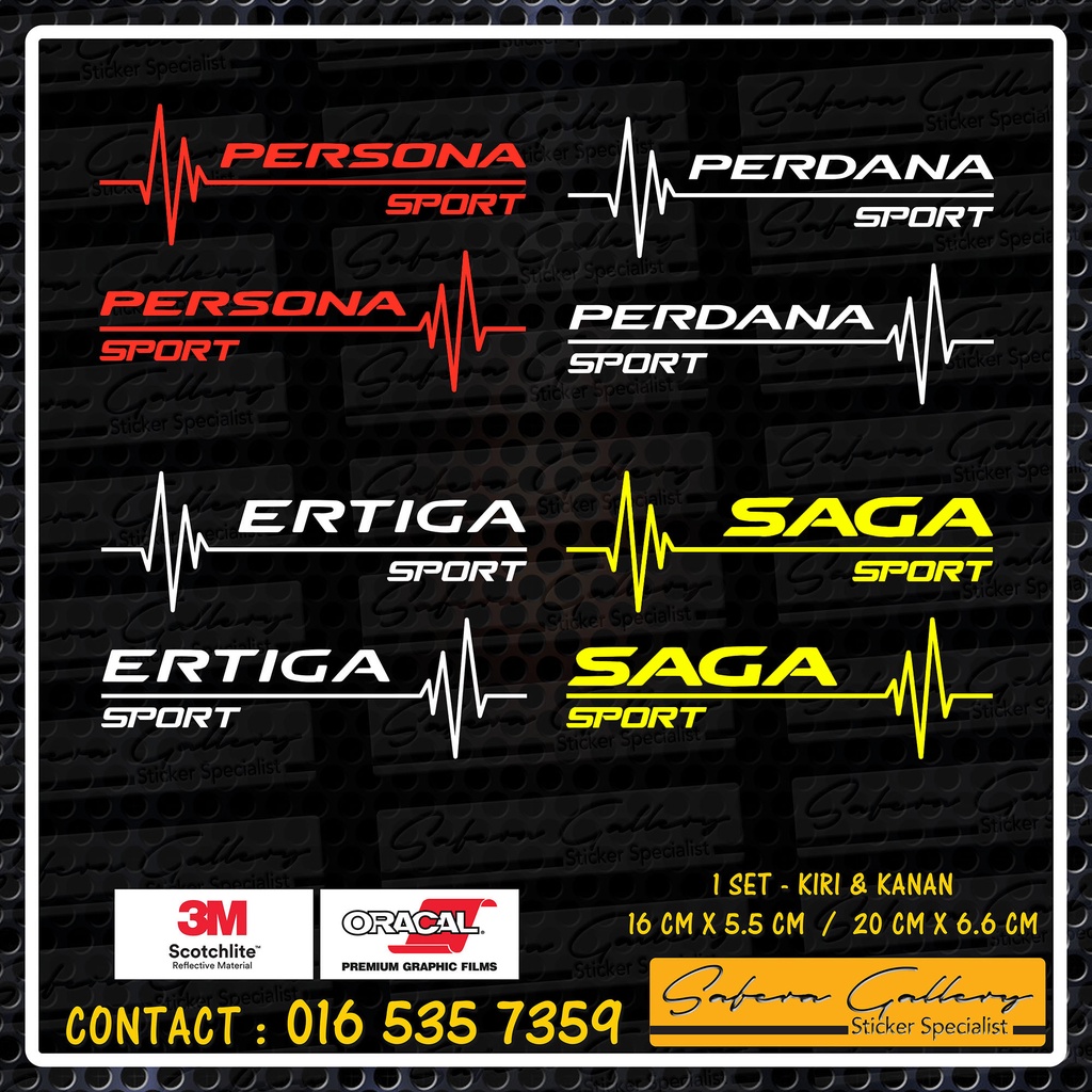sticker proton sport heartbeat sticker cermin / side mirror PERDANA ...