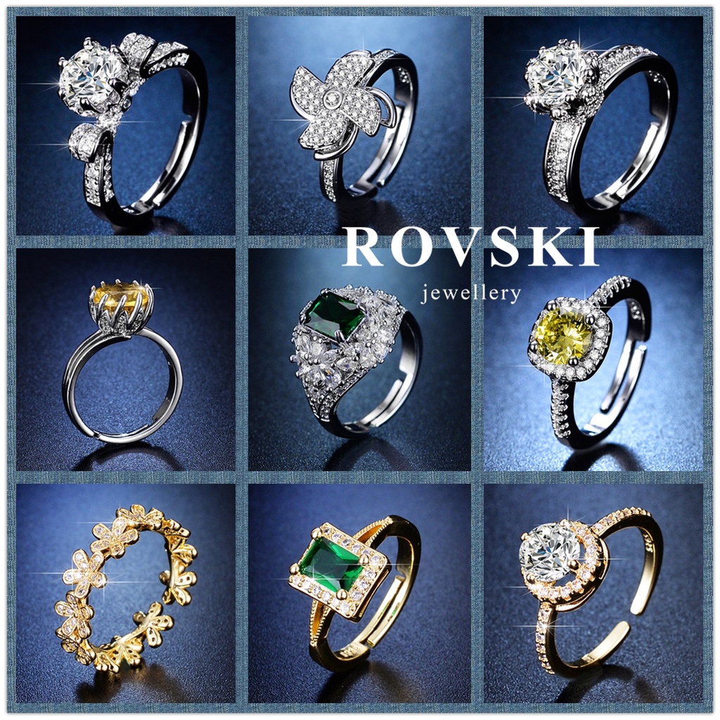 ROVSKI Fashion Korean Jewelry 50 Designs Gold Plated Silver 925 ...