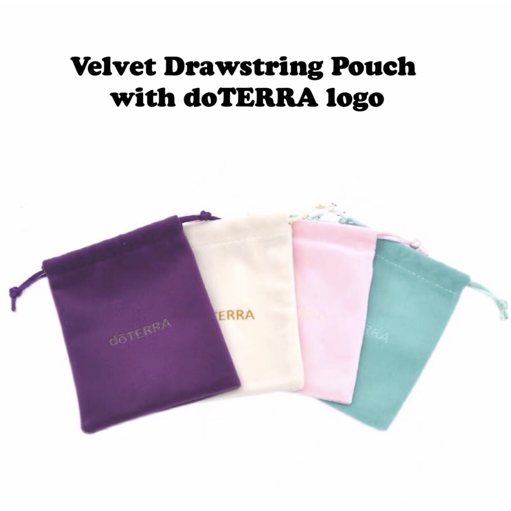 Velvet Drawstring Pouch Bag with doTERRA Logo / 多特瑞精油丝绒拉绳小布袋/ Beg Serut ...