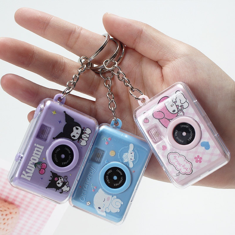 Sanrio Glow Camera Keychains Pop It LinaBell Keychain Pendant Children ...