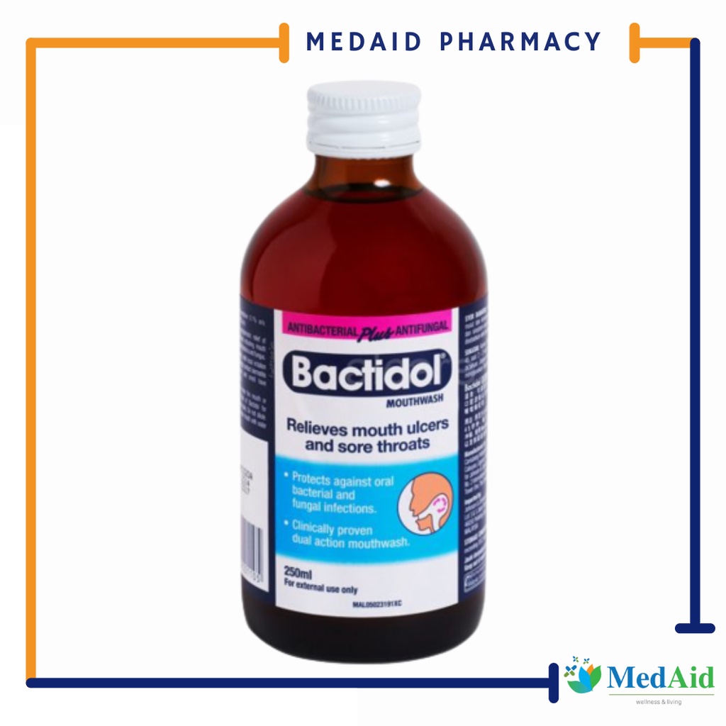 Bactidol Sore Throat & Ulcers Fast Relief Mouthwash 250ml | Shopee Malaysia