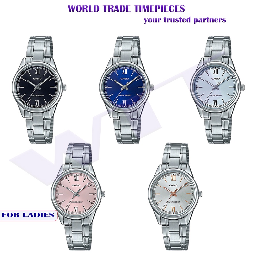 ORIGINAL LTP-V005D SERIES ANALOG STAINLESS STEEL LADIES WATCH FOR WOMEN ...