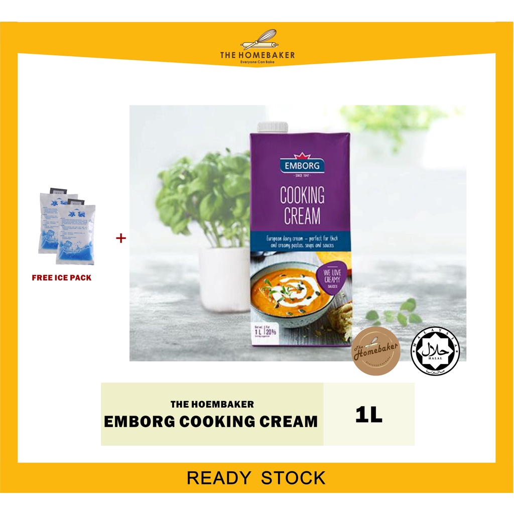 EMBORG COOKING CREAM 1LITRE [ FREE ICE PACK ] 烹饪奶油 - HOME BAKER ...