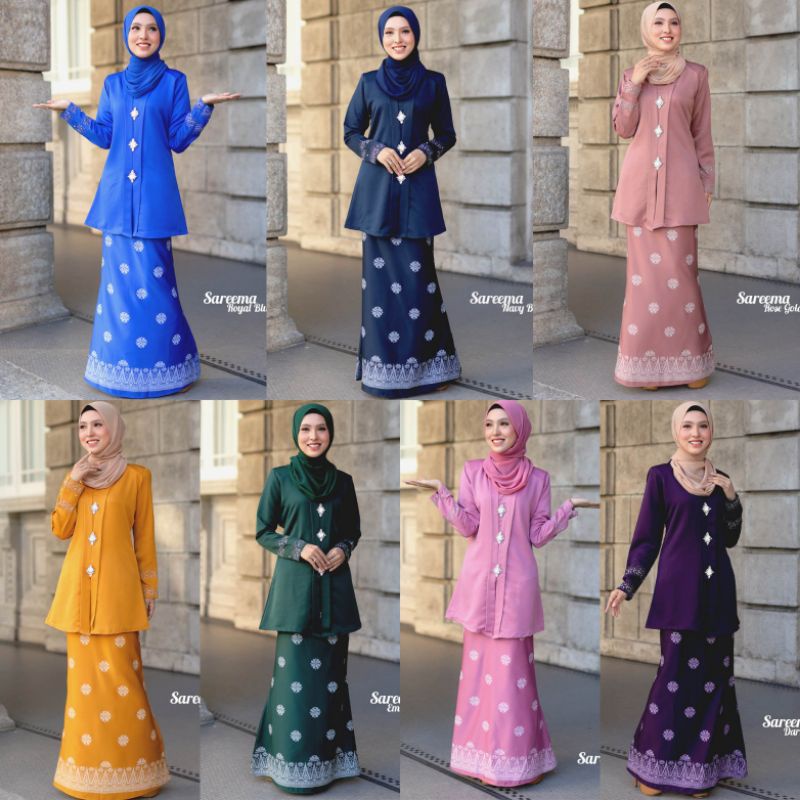 Kebaya Moden Songket Sareema - Royal Blue, Navy Blue, Dark Purple ...
