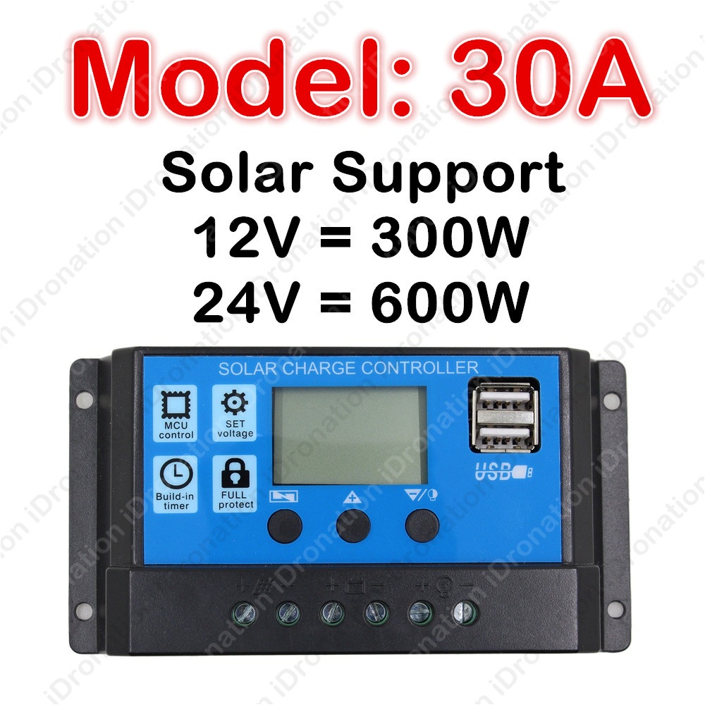 Dual USB LCD Display PWM Solar Panel Controller Battery Charger Charge ...
