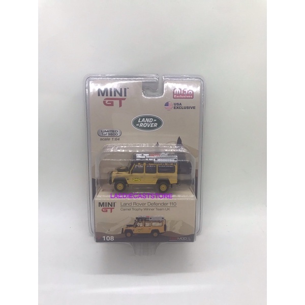 Mini Gt 1/64 Land Rover Defender 110 1989 Camel Trophy Winner Clean ...