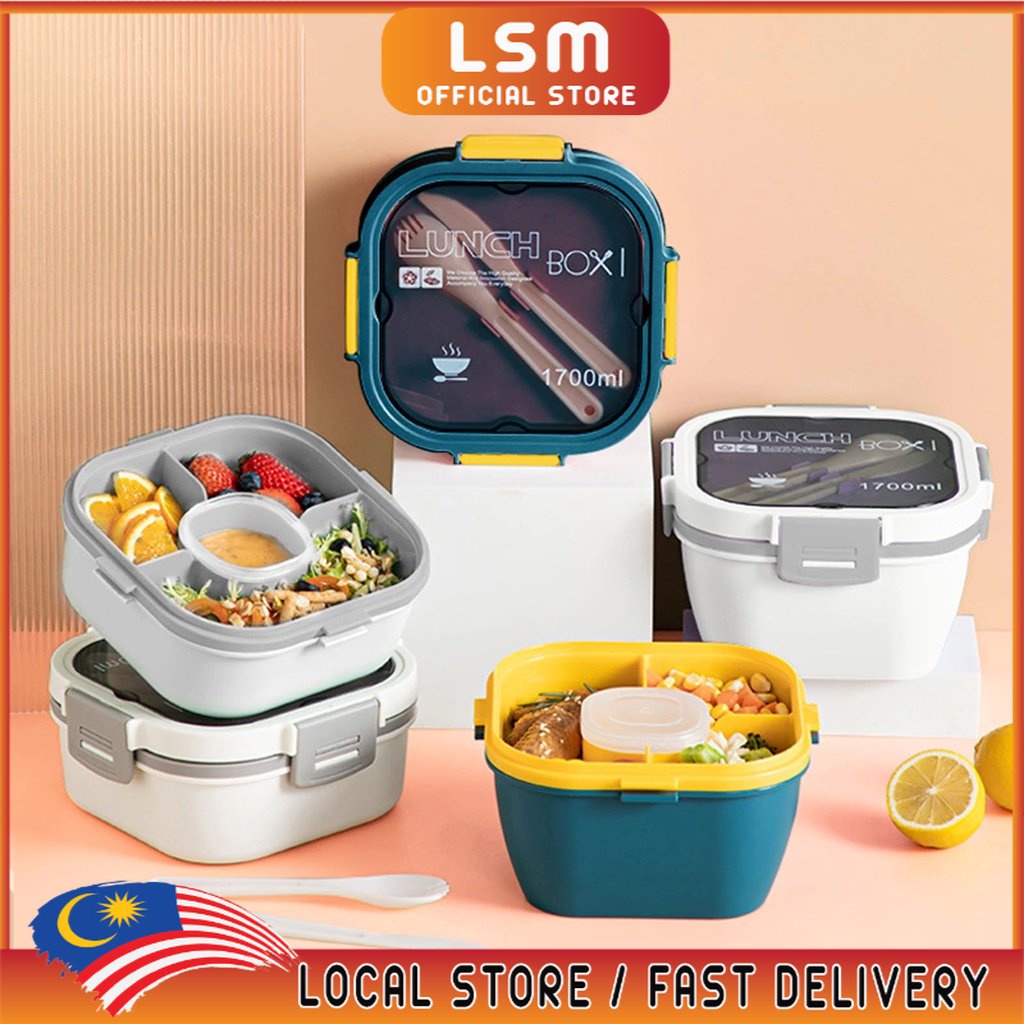 LSM Lunch Box Salad Container Lunch Free Leak Proof Salad Dressing ...