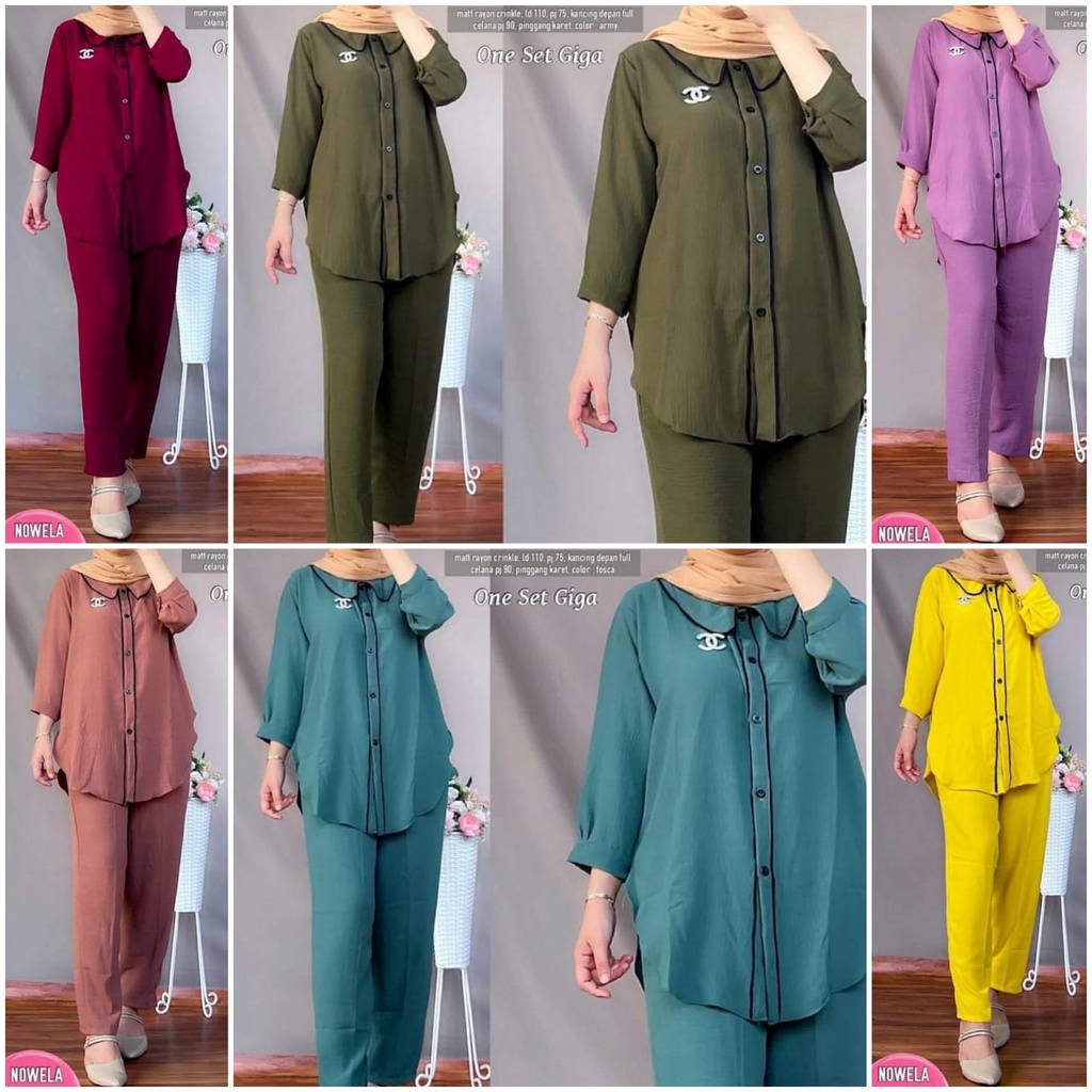 Giga SET CRINKLE AIRFLOW/Latest Women's Suits 2022 Now VIRAL/ONE SET ...