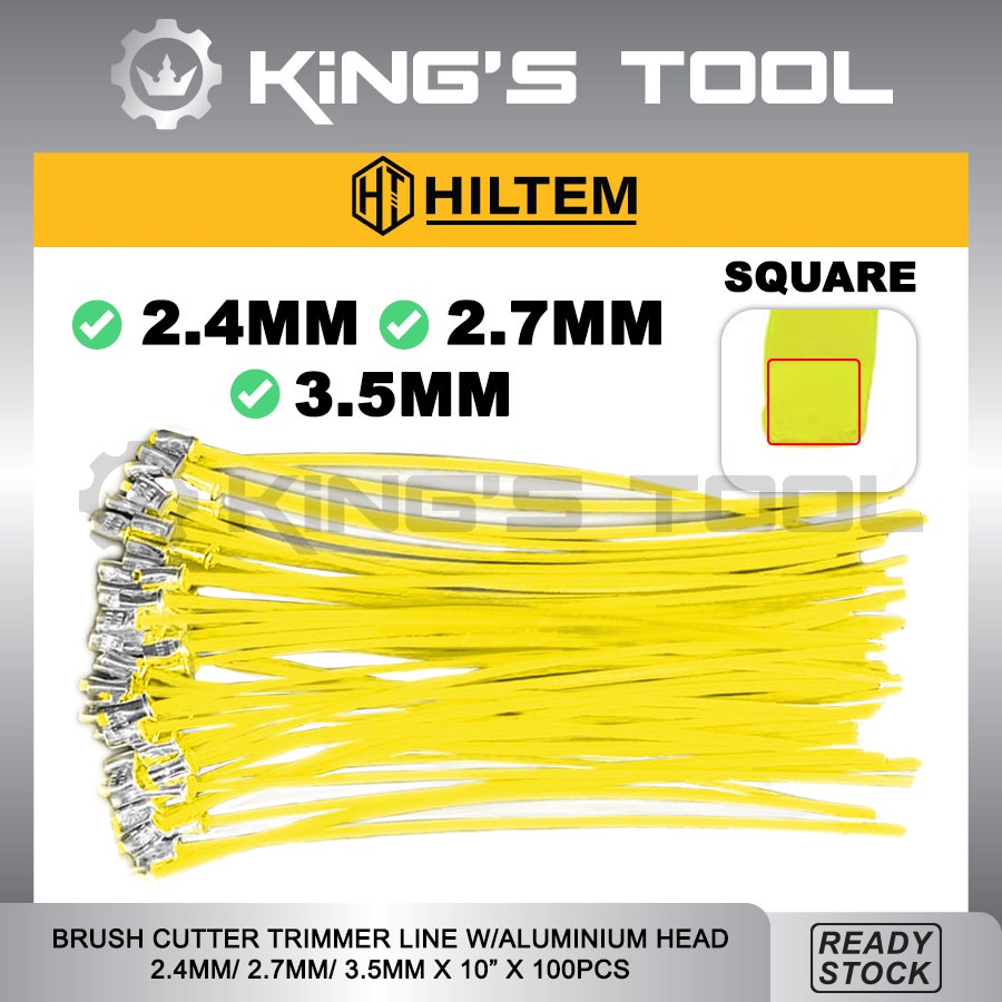HILTEM BRUSH CUTTER TRIMMER LINE W/ALUMINIUM HEAD/ 2.4MM/ 2.6MM/ 3.5MM/ SQUARE/ TALI MESIN ...