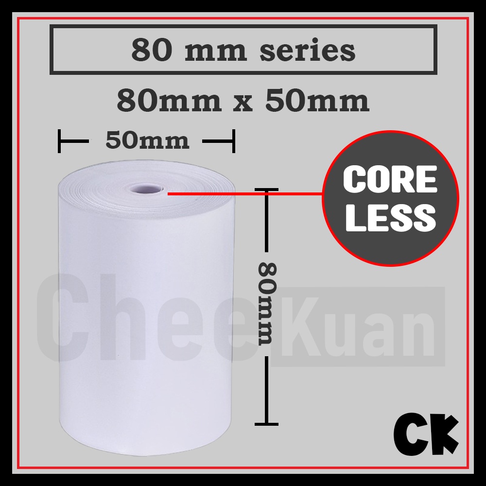 80mm Thermal Paper Coreless Rolls Thermal Receipt Paper Roll Kertas ...