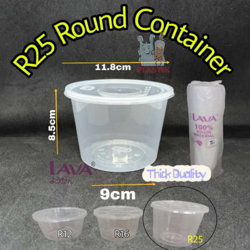 25oz PP Round container (50pcs+-) / R25 round container / Bekas laksa ...