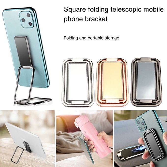 Square Double Magic Ring Phone Holder Stand Metal Phone Holder Foldable ...