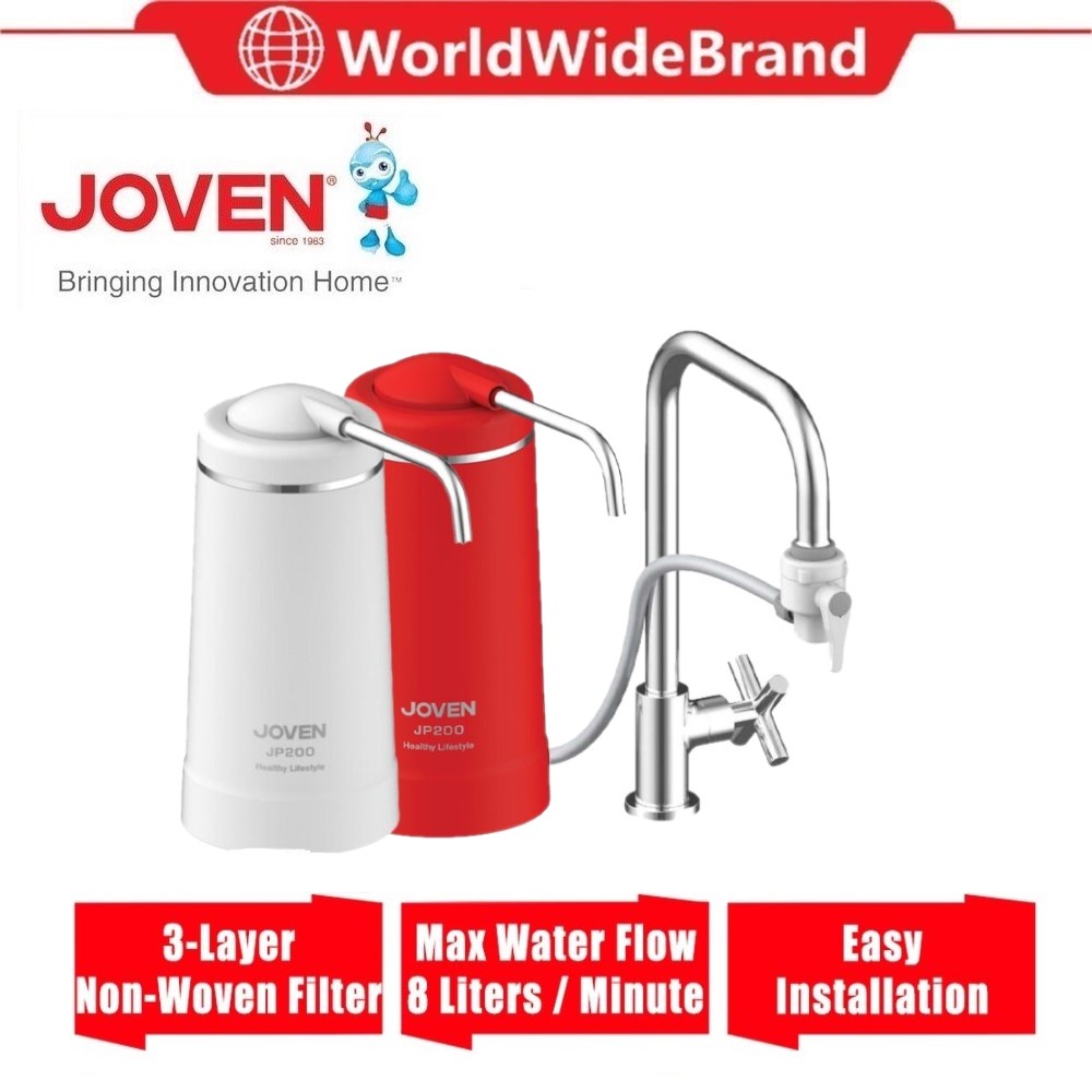 Joven JP200 Water Purifier (White/Red) High Efficiency 3-Layer Non ...