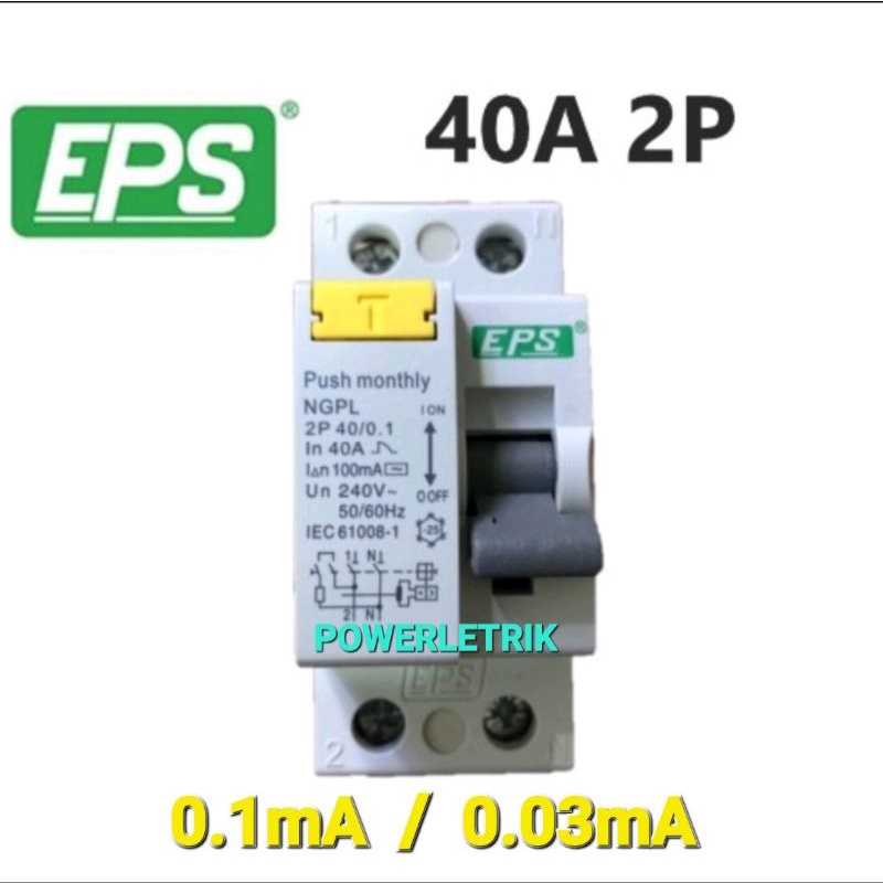 EPS 2POLE 40A/63A 30Ma &100Ma ELCB/ RCCB (SIRIM APPROVED) | Shopee Malaysia