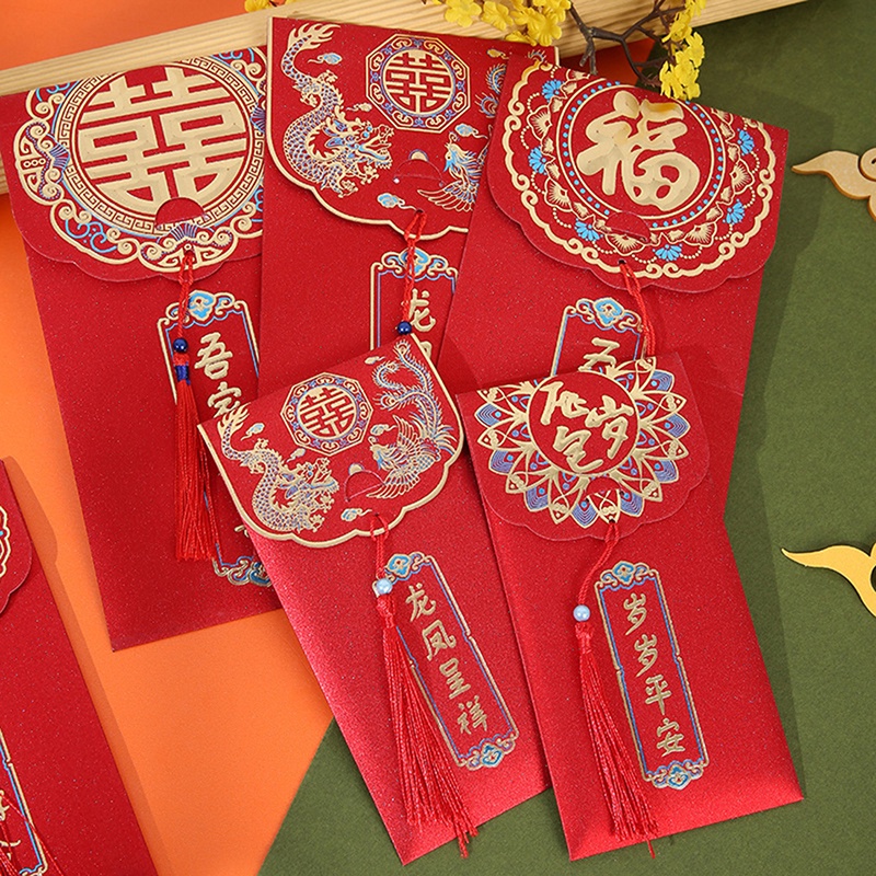 2024 Classic Spring Festival Lucky Money Bless Pocket Creative Wedding ...