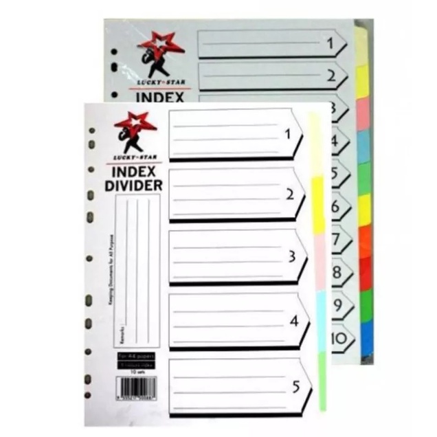 A4 Index Divider 5colour/10colour/Color Paper Index Divider/11 HOLES ...