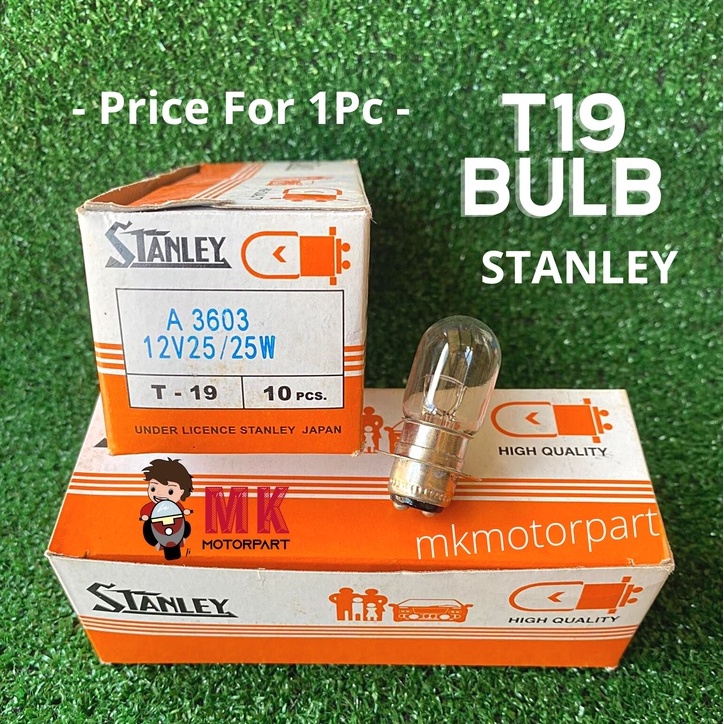 [ STANLEY T19 ] Head Lamp Bulb 12V 25W / Mentol Lampu Depan Y100 Y110 Y125z LC135 EX5 Dream Wave ...