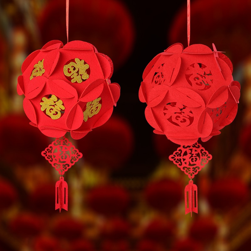 2024 Dragon CNY Festive Decor Fu characters red Lantern 福 烫金灯笼 Chinese ...