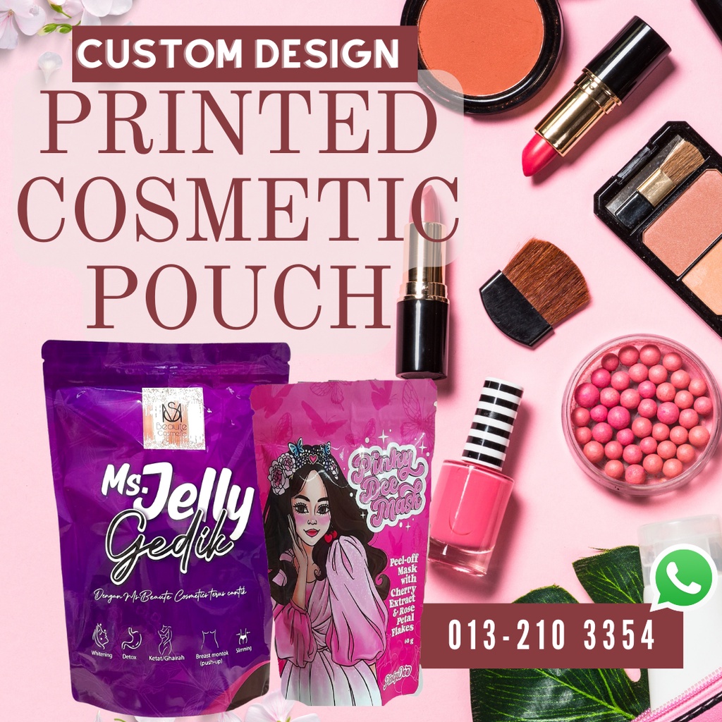 Viral Printed Cosmetic Flexible Packaging Stand Pouch For Cosmetic Mackup Lipmate Packaging