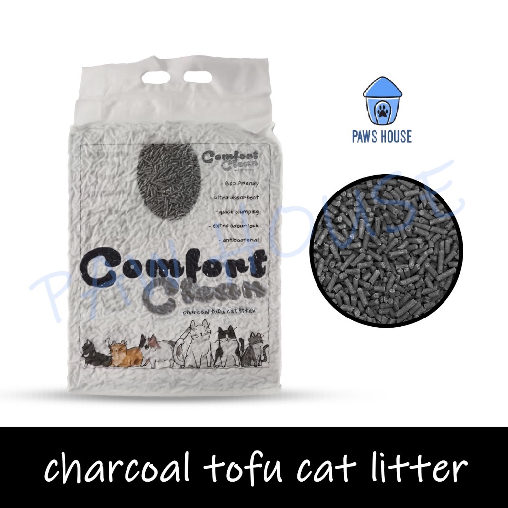 Comfort Clean Tofu Litter CHARCOAL 7L/Clumping Tofu Cat Litter Pasir ...