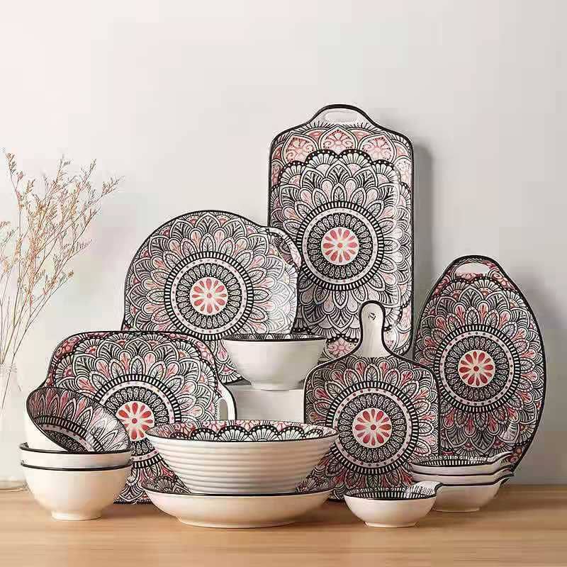 LOOSE ITEM Bohemian Plates Dishes Set Ceramic Tableware/Set Pinggan ...