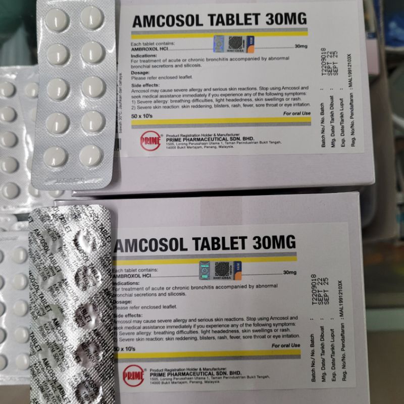 Prime Amcosol tab. 30mg 50x10's (Exp:09/2025) RM1.80 x 50 strips= Rm90 ...