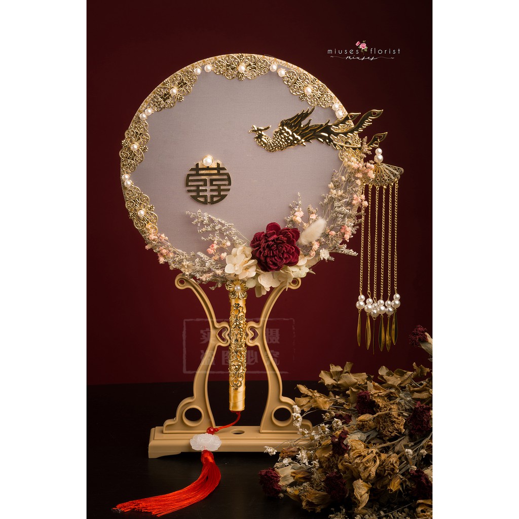 bride wedding fan/chinese hand bouquet/wedding fan/现货新娘结婚扇子/中式新娘团扇/中式手捧 ...