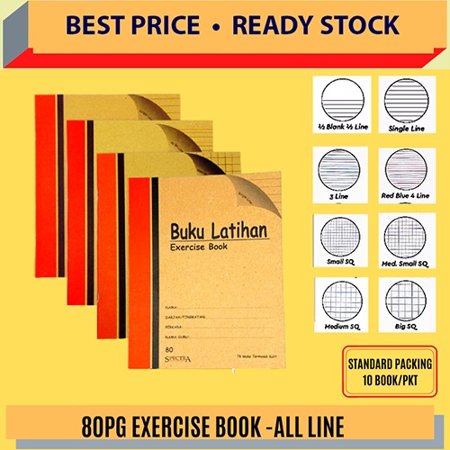 F5 80PGS EXERCISE BOOK -ALL TYPE / Buku Tulis / Buku Latihan / Notebook ...