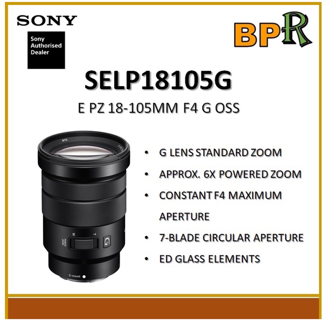 Sony E PZ 18-105mm F/4 G OSS Lens (SELP18105G) - Sony Malaysia Warranty | Shopee Malaysia
