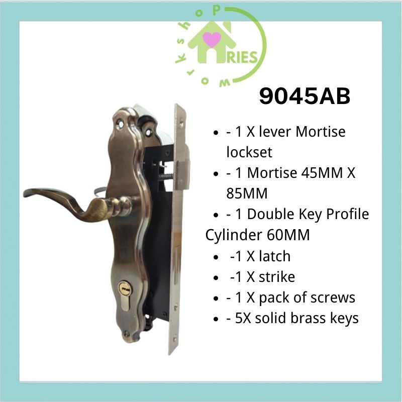 Lever Mortise set 9045 / Handle Lock Set / Iron Grill Lock Set / Grill ...