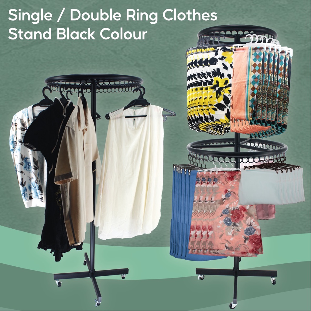 JME Ready Stock Round Stand Ring Stand Single Double Ring Scaft Stand ...