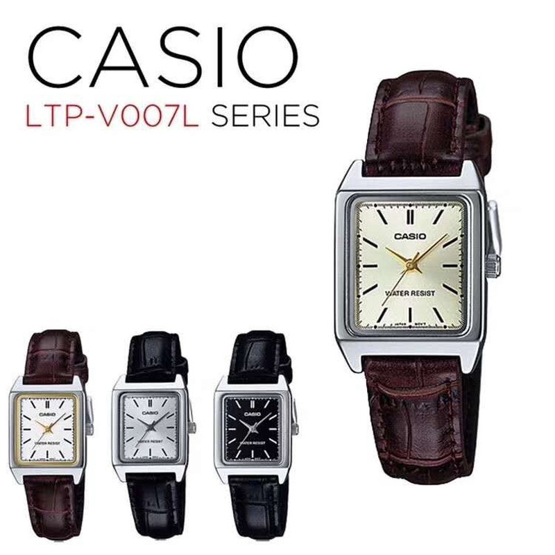 Casio Watches Ready Stock Retro Trend Quartz Leather Strap Women's Casio Small Square Watch ...