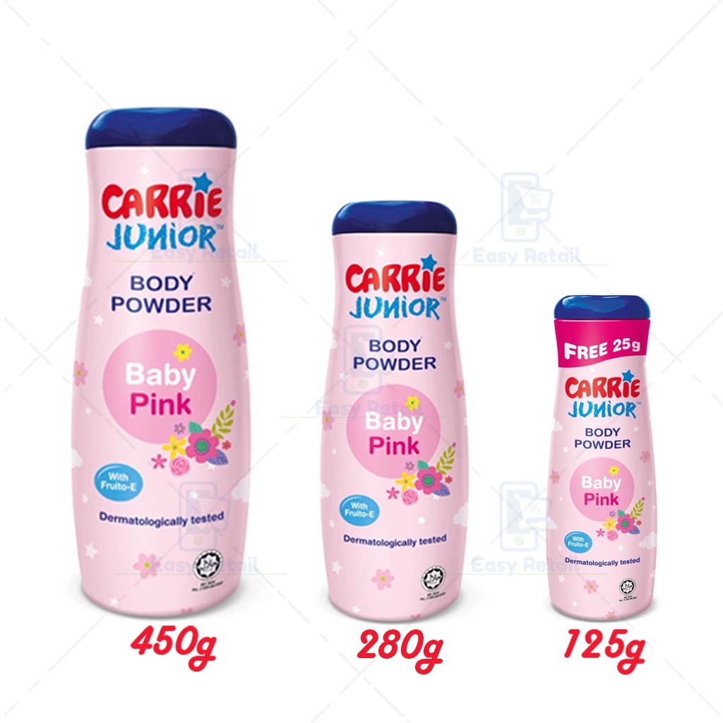 Carrie Junior Baby Powder / Talc / Talcum / Bedak 125g , 280g & 450g ...