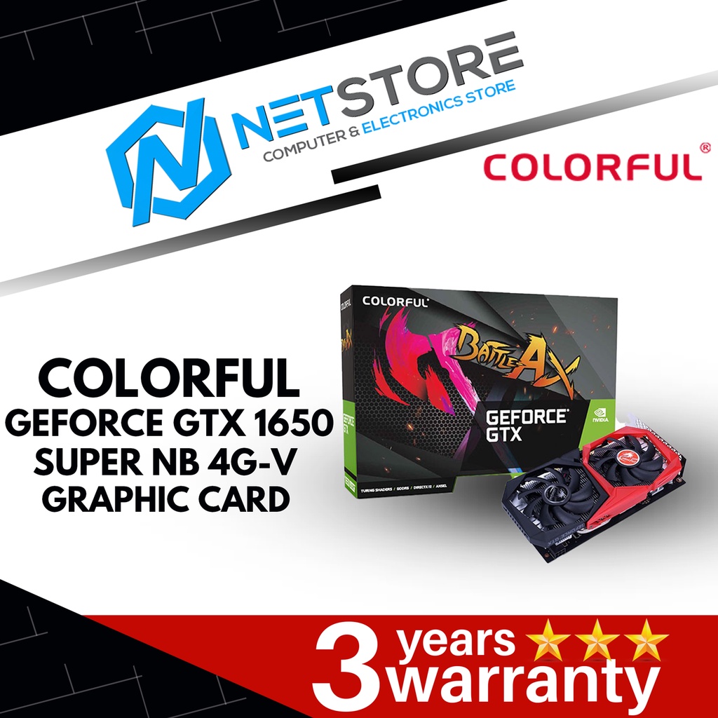COLORFUL GEFORCE GTX 1650 SUPER NB 4G-V 4GB GDDR6 GRAPHIC CARD | Shopee ...
