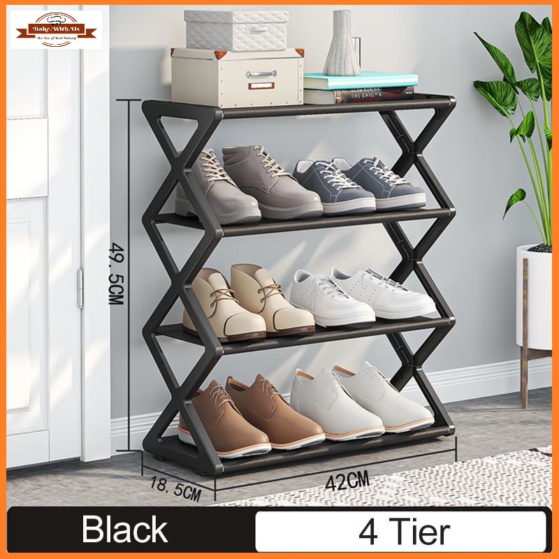 Multifunction Multi-layer shoe rack X-type firm Stainless steel Non ...